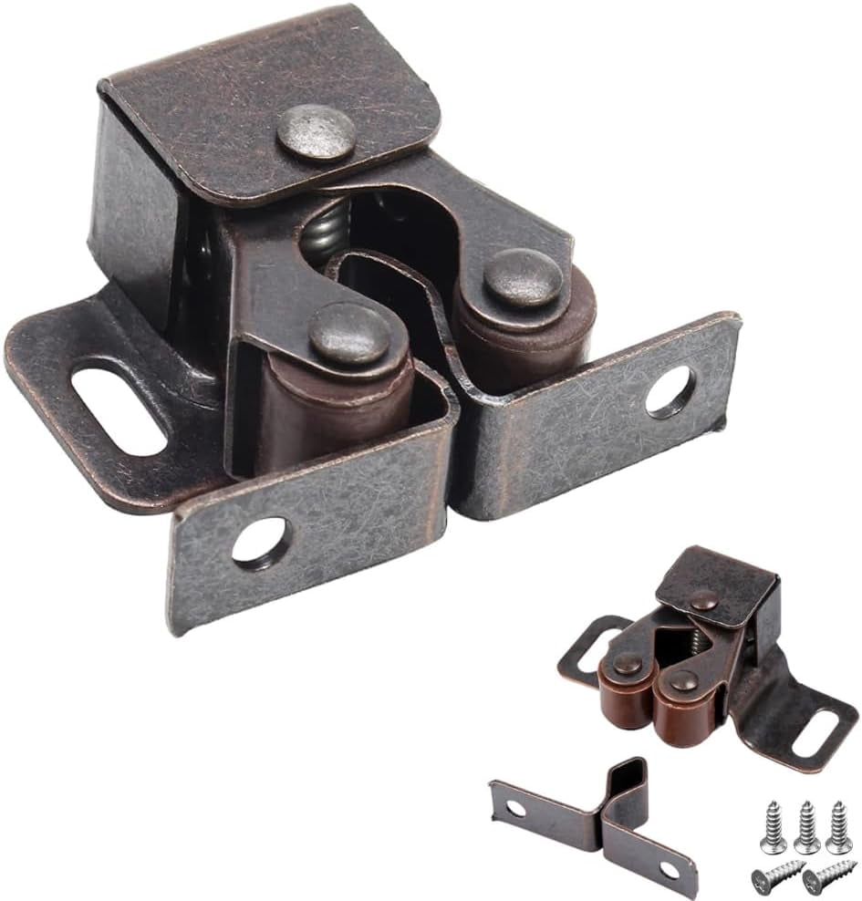 24 Pack Cabinet Latch - Double Roller Catch Hardware for Cupboard ...