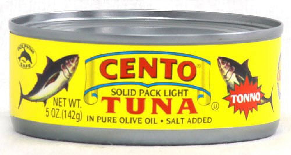 (24 Pack) Cento Canned Solid Pack Light Tuna, in Pure Olive Oil, 5 Oz ...