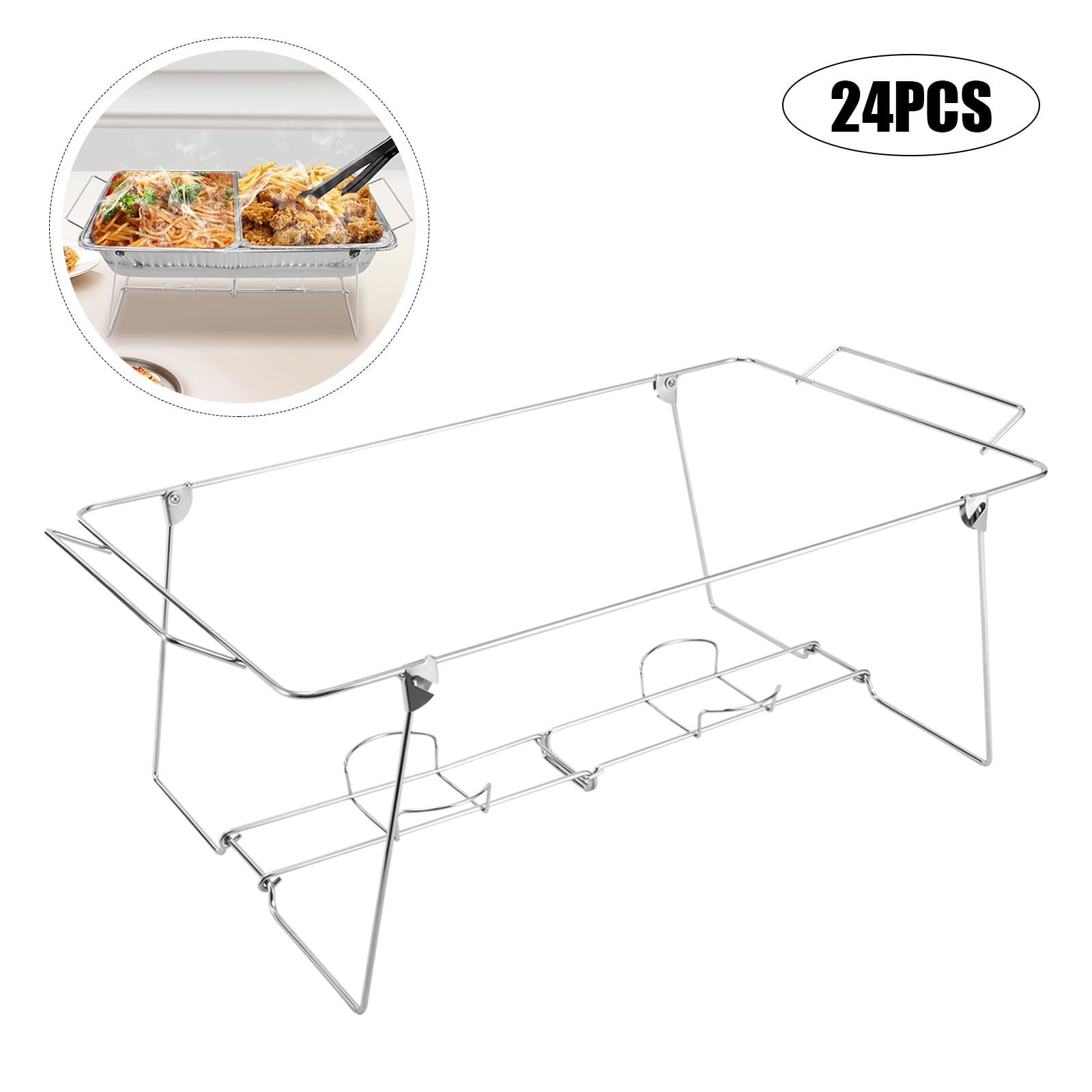 24 Pack Chafing Dish Buffet Set - Wire Racks Rectangular Full Size ...
