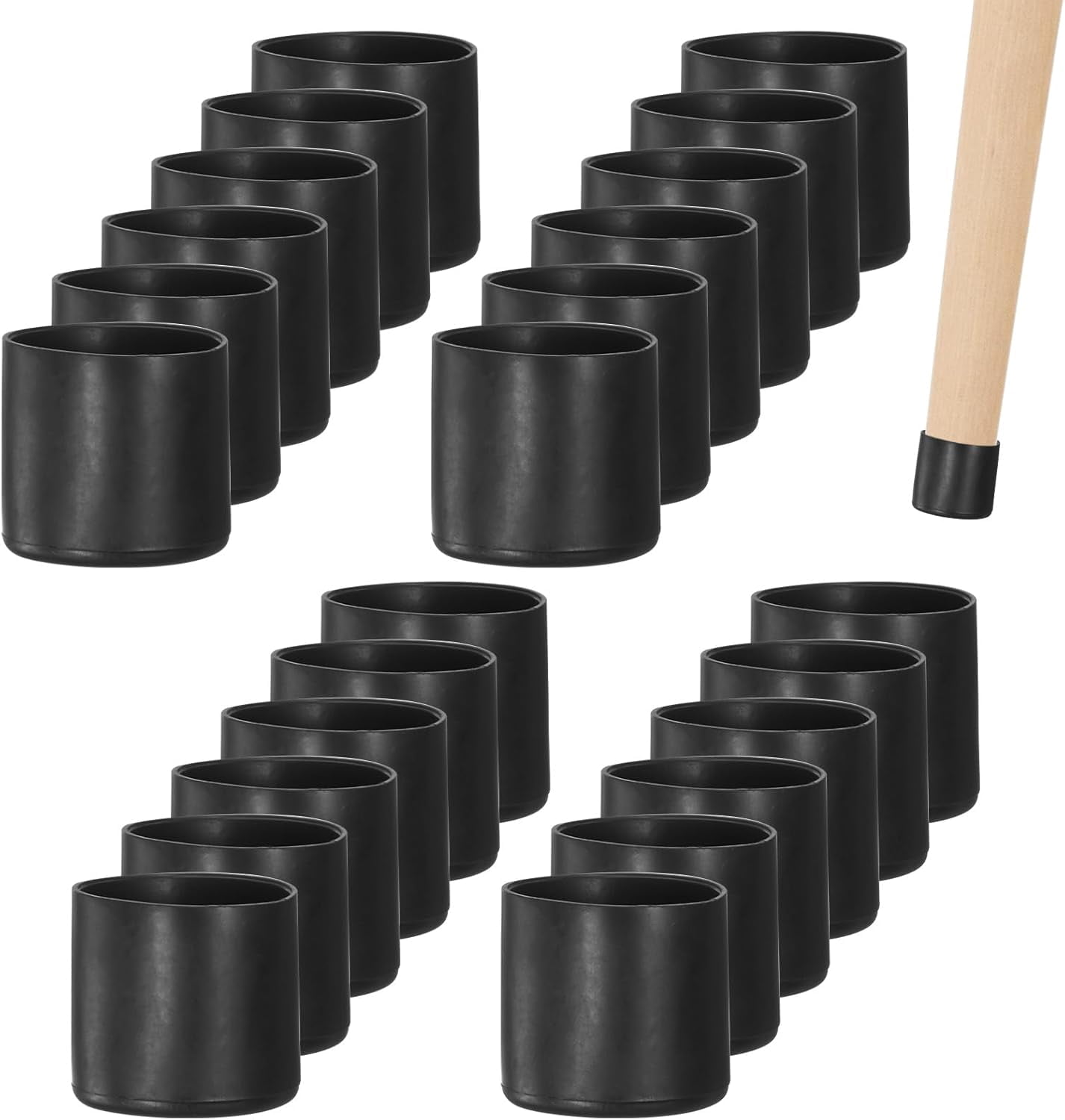 24-Pack Chair Leg Caps, 1-1/4 Inch(32mm) PVC Floor Protectors for ...