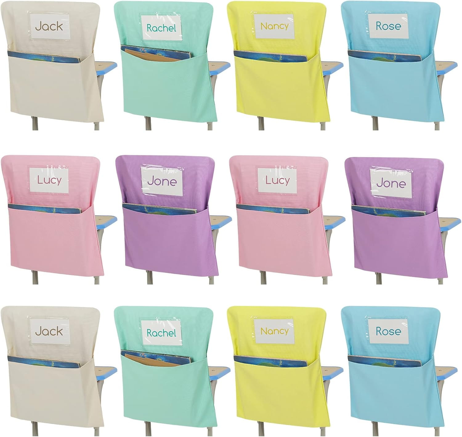 24 Pack Chair Pockets for 16x20 Inch, Heavy Duty Large Seat Organizer ...