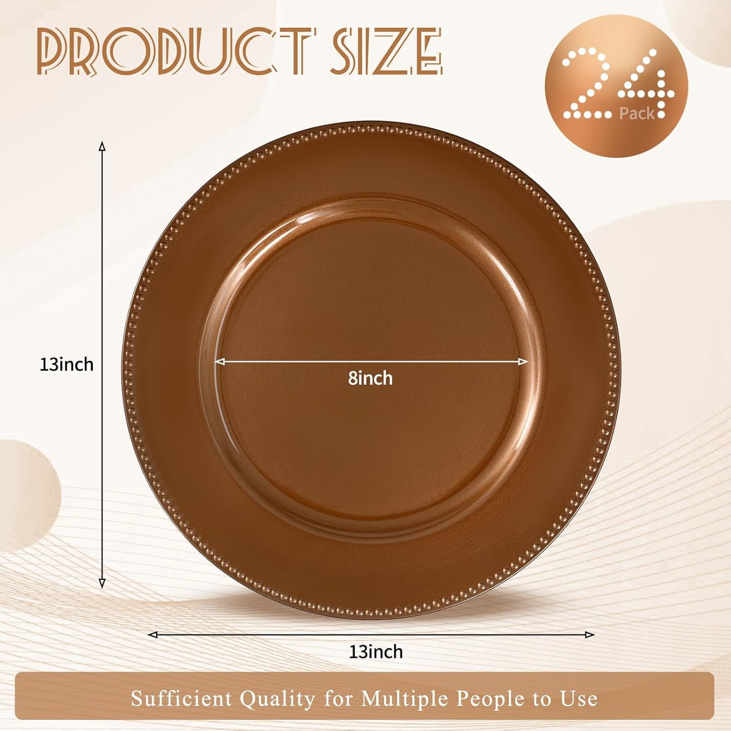 24 Pack Charger Plates 13" Plastic Round Charger Plates Dinner Plate ...