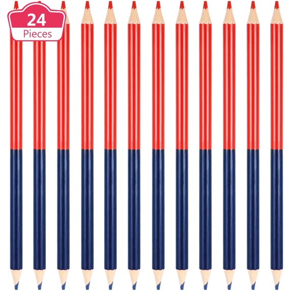 24 Pack Checking Pencils Red and Blue Erasable Pencils Pre-Sharpened ...