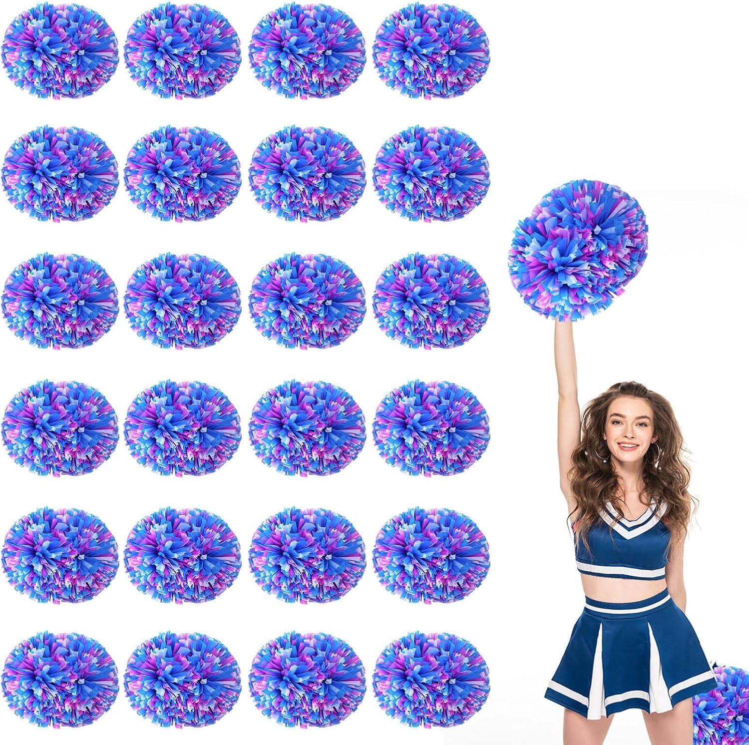 24 Pack Cheerleading pom poms,Handheld Cheer pom poms, Sports Cheer ...
