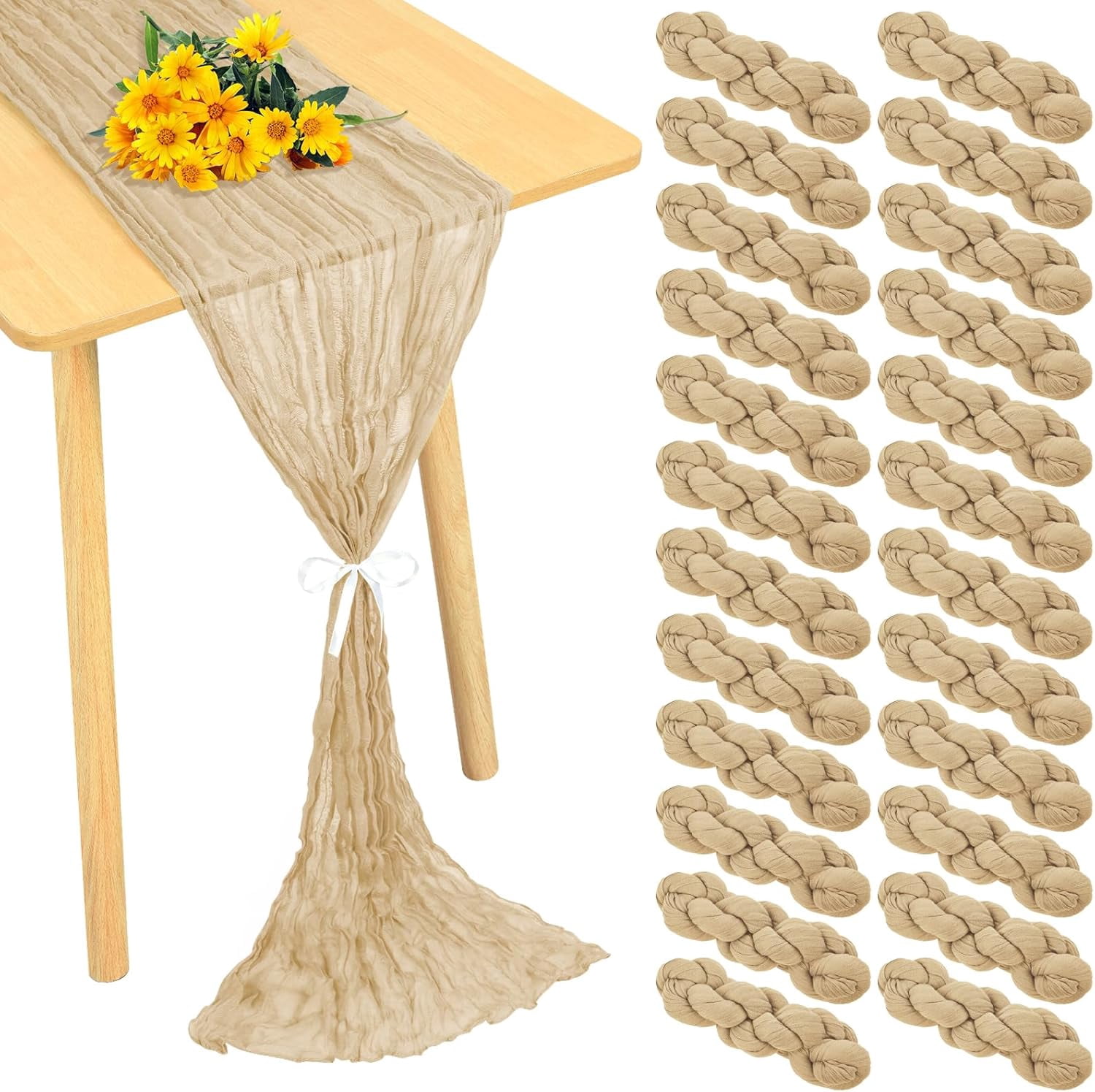 24 Pack Cheesecloth Table Runner 20 x 120 inch Cheese Cloth Table ...