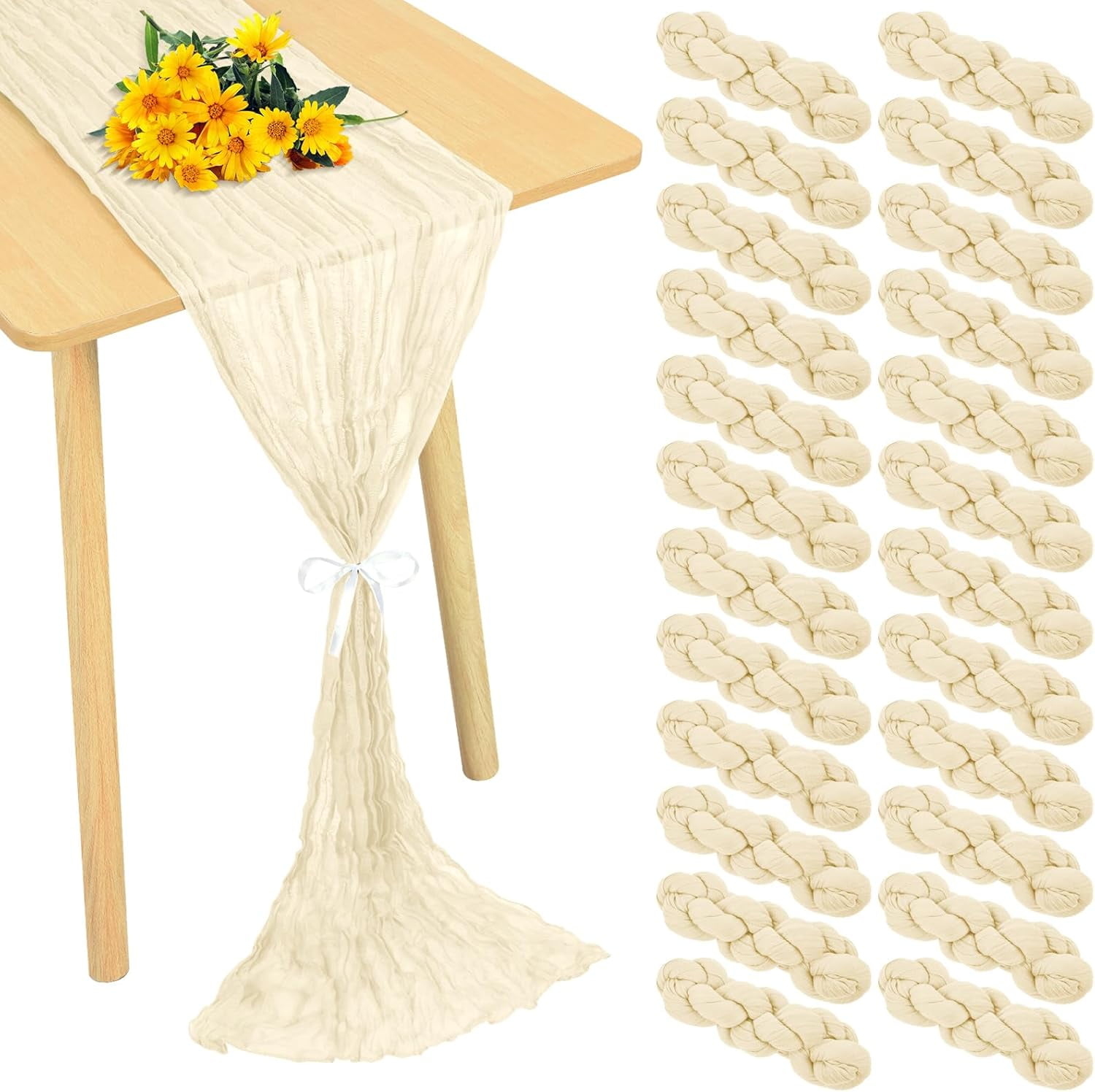 24 Pack Cheesecloth Table Runner 20 x 120 inch Cheese Cloth Table ...