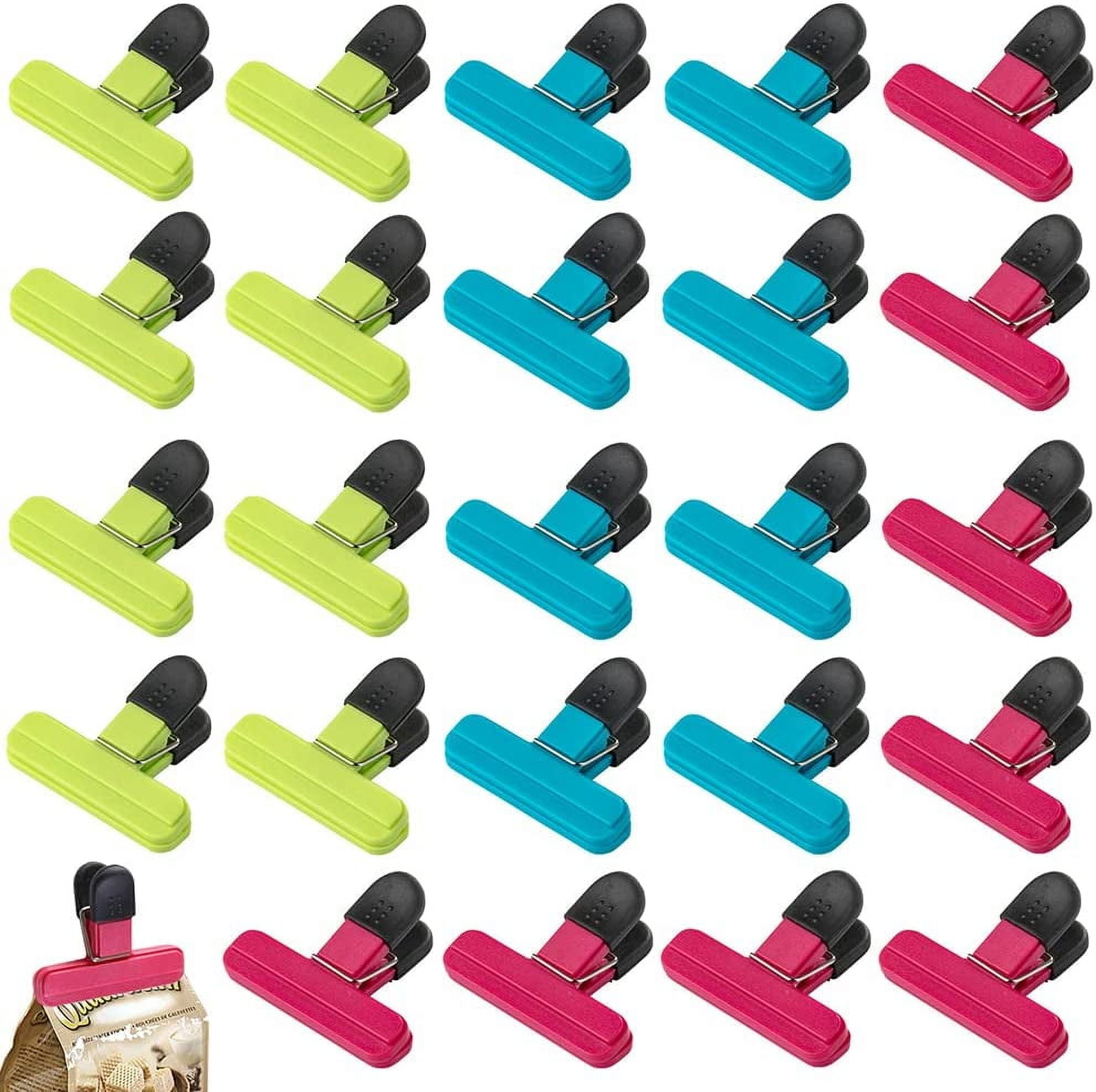 24 Pack Chip Bag Clips, Assorted Colors Food Bag Clips Plastic Heavy ...