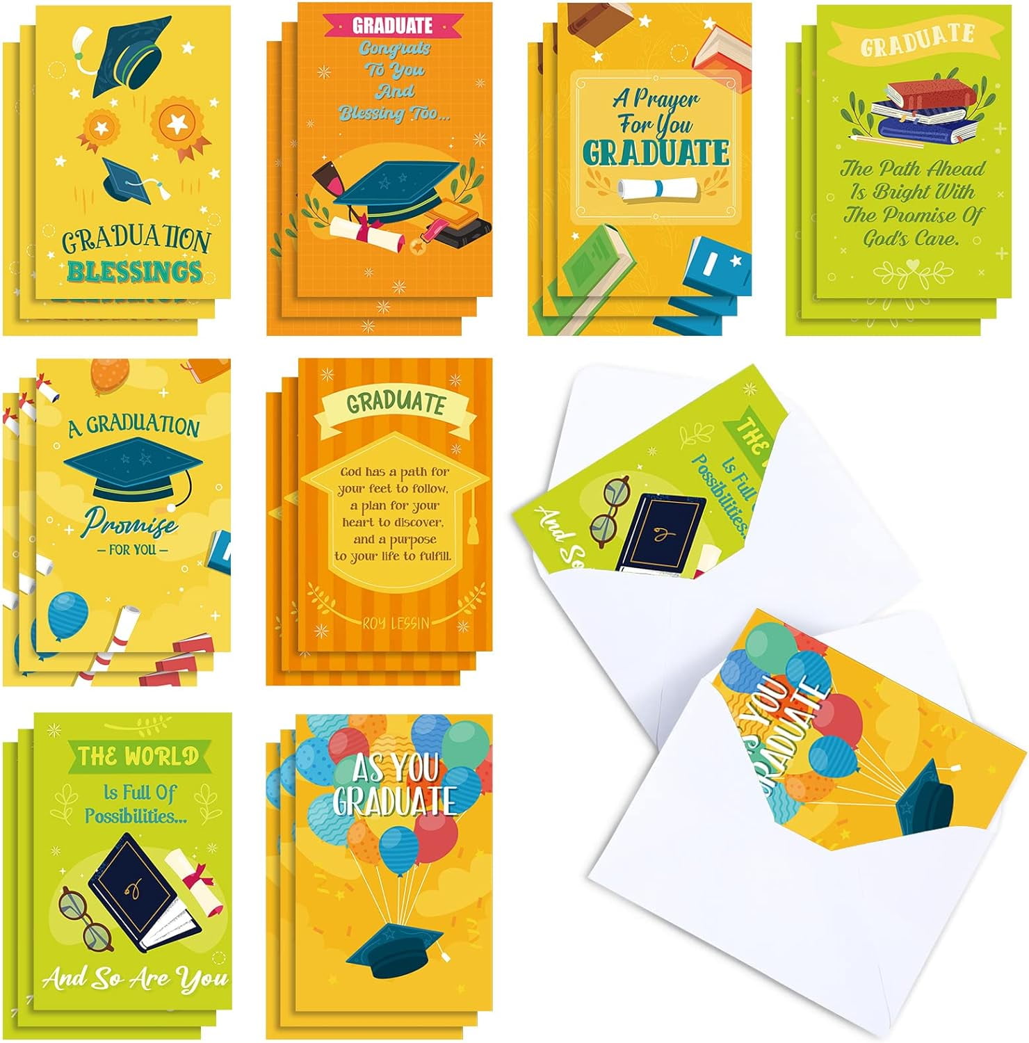 24 Pack Christian Graduation Cards 2024 Religious Congrats Graduation ...