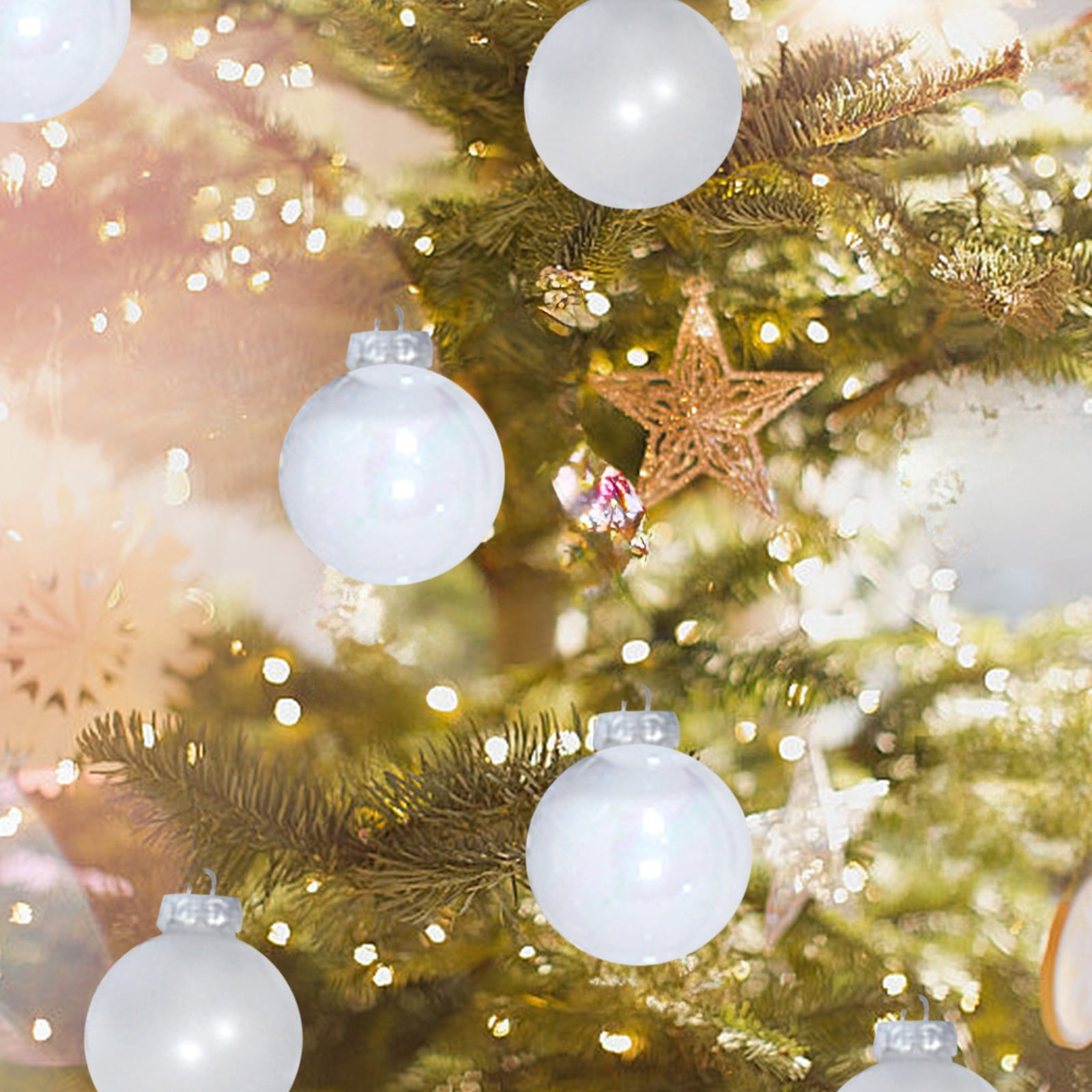 24-Pack Christmas Ornaments, Plastic Shatterproof Hanging Balls for ...