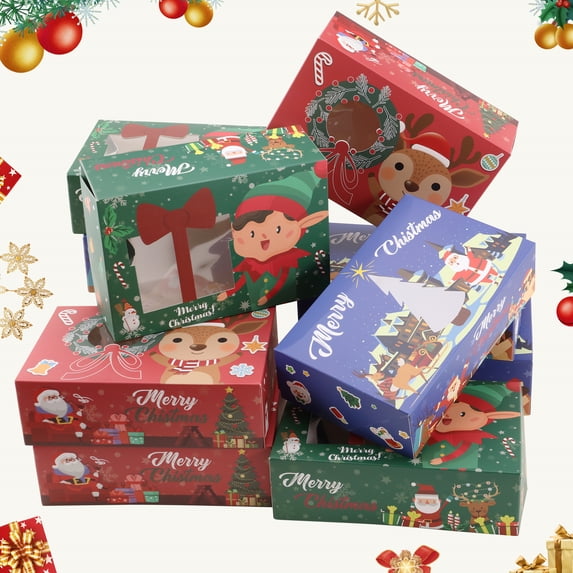 24 Pack Christmas Tone Wrap Boxes, Wrapping Robe Gift Boxes, Xmas Goody ...