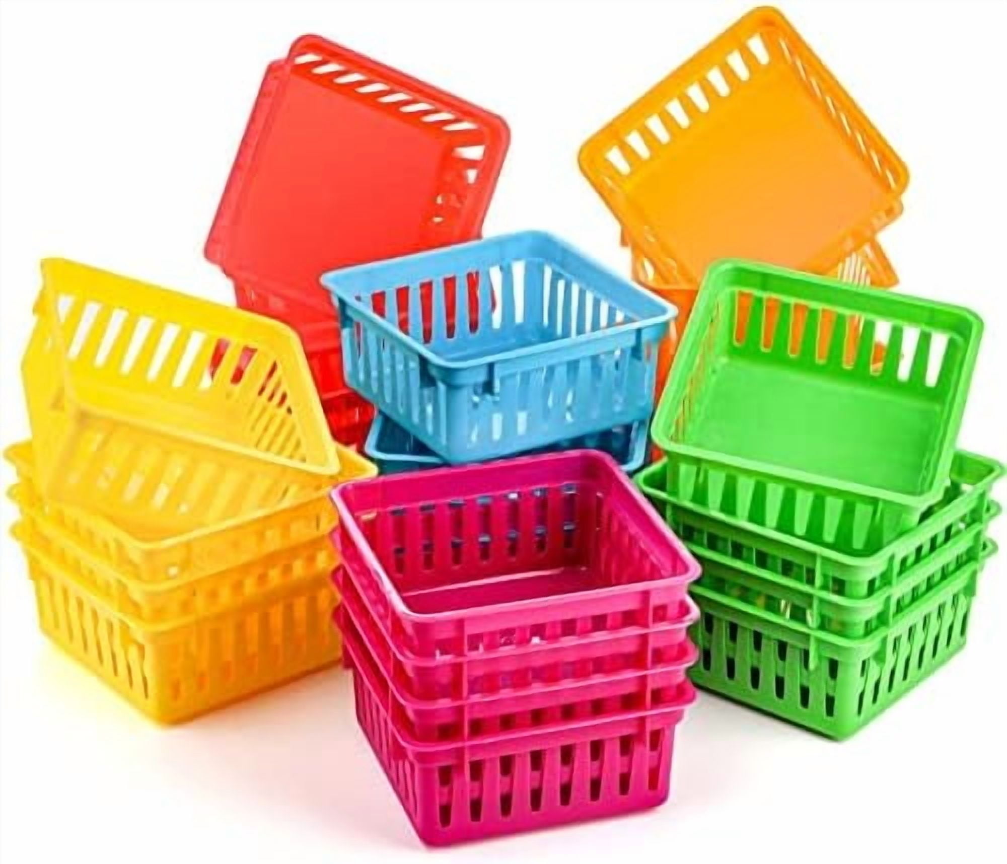 24 Pack Classroom Storage Baskets, Small Plastic Organizer Basket ...
