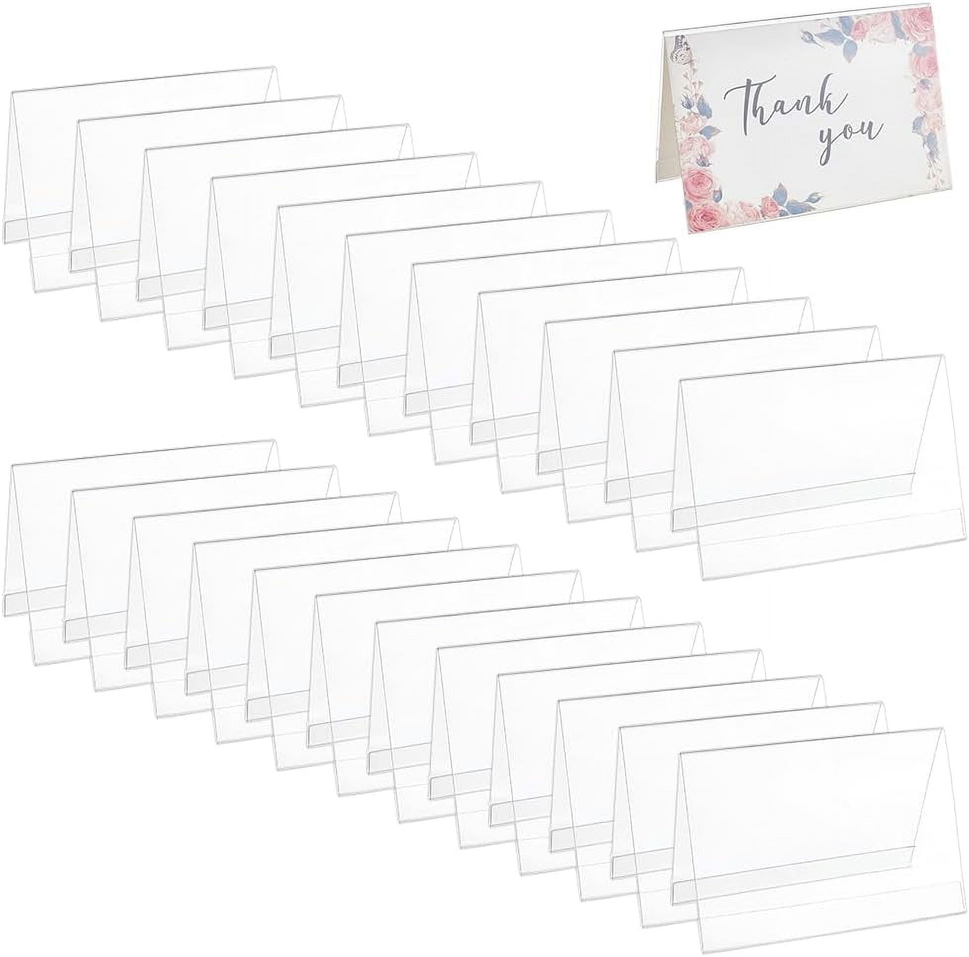 24 Pack Clear Plastic Name Plates 5.9x3.94 Inch Name Holders V-Shaped ...