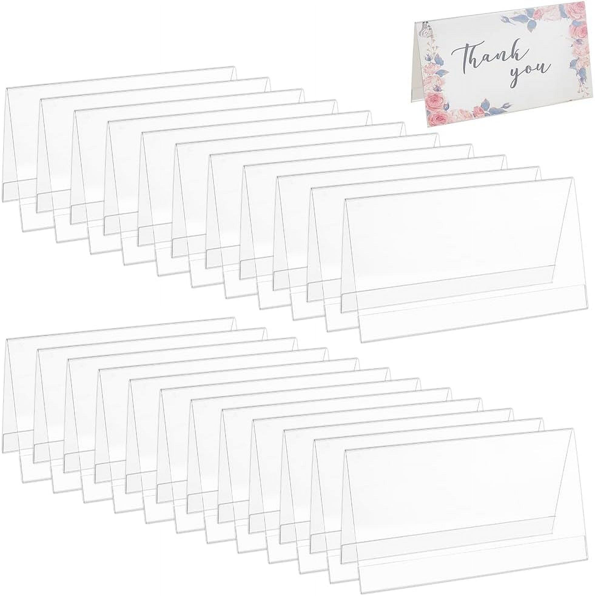 24 Pack Clear Plastic Name Plates 7x3.85 Inch Name Holders V-Shaped ...