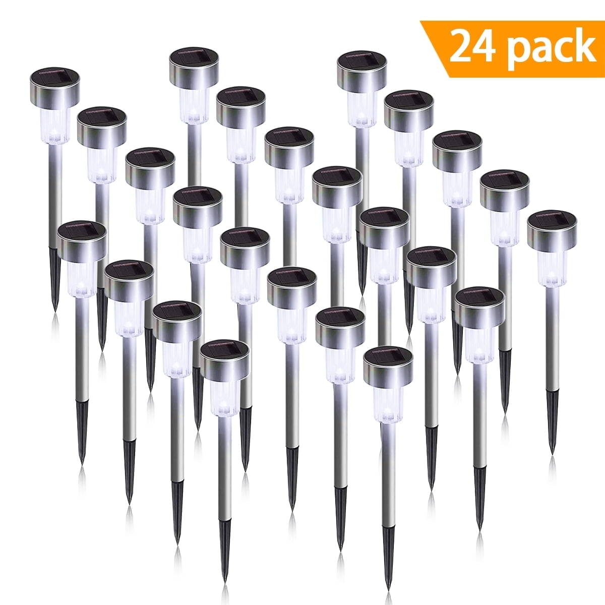 24-Pack Cold White Solar Lights: Outdoor Christmas Yard Decoration ...