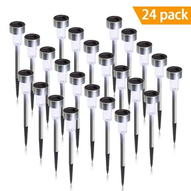 24-Pack Cold White Solar Lights: Outdoor Christmas Yard Decoration ...