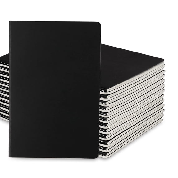 24 Pack College Ruled Notebook & Journal Bulk Black Cover Line Thick ...