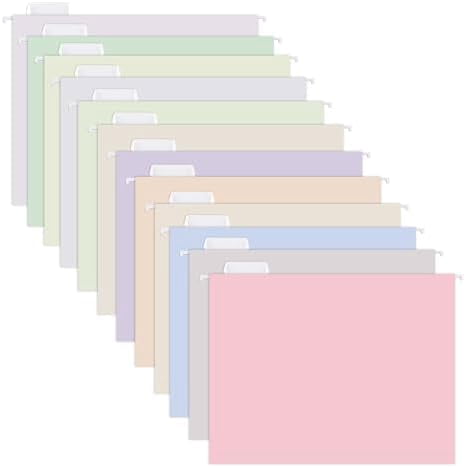 24 Pack Colored Hanging File Folders Letter Size Decorative Hanging ...