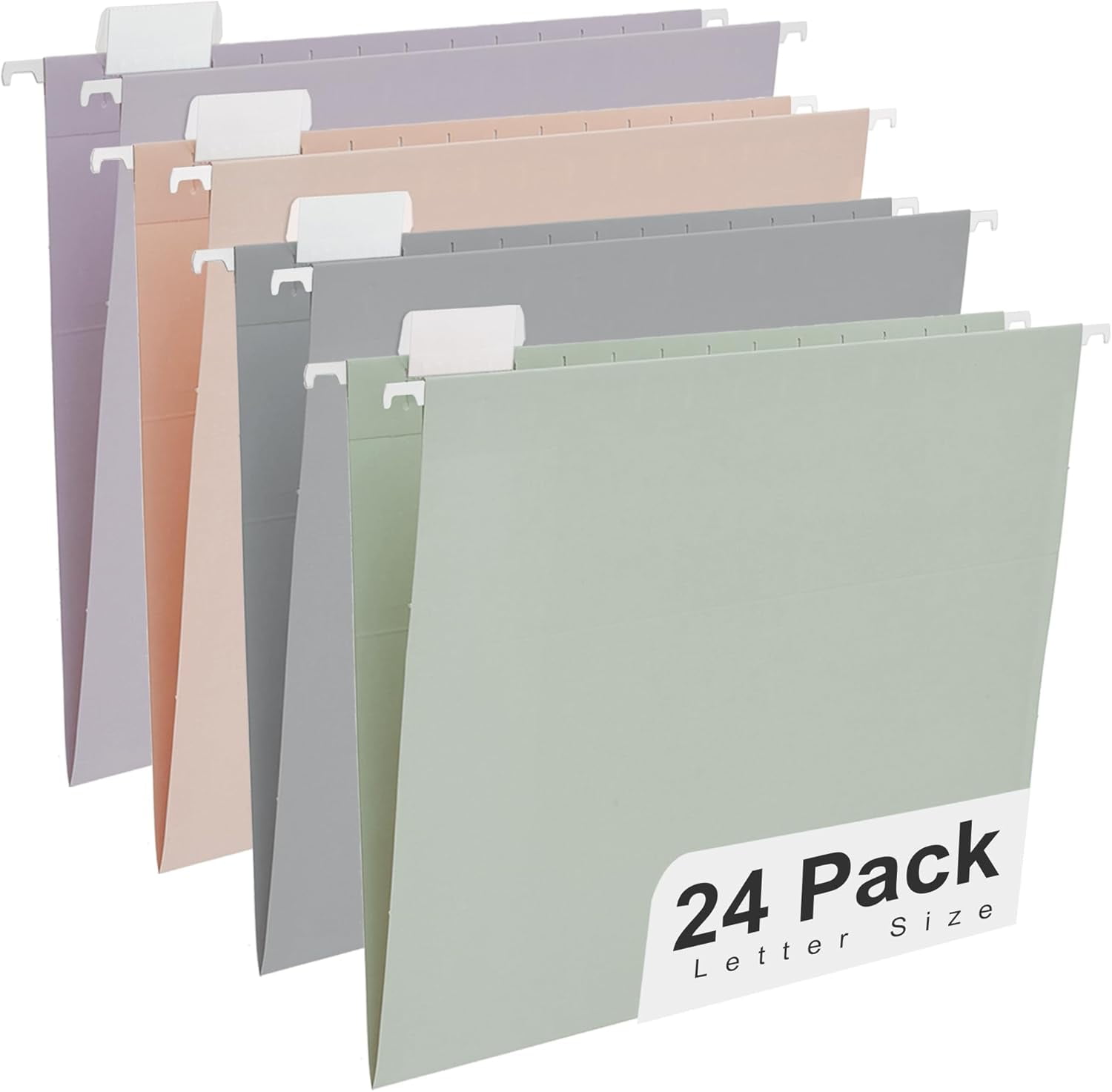 24 Pack Colored Hanging File Folders Letter Size Decorative Hanging ...