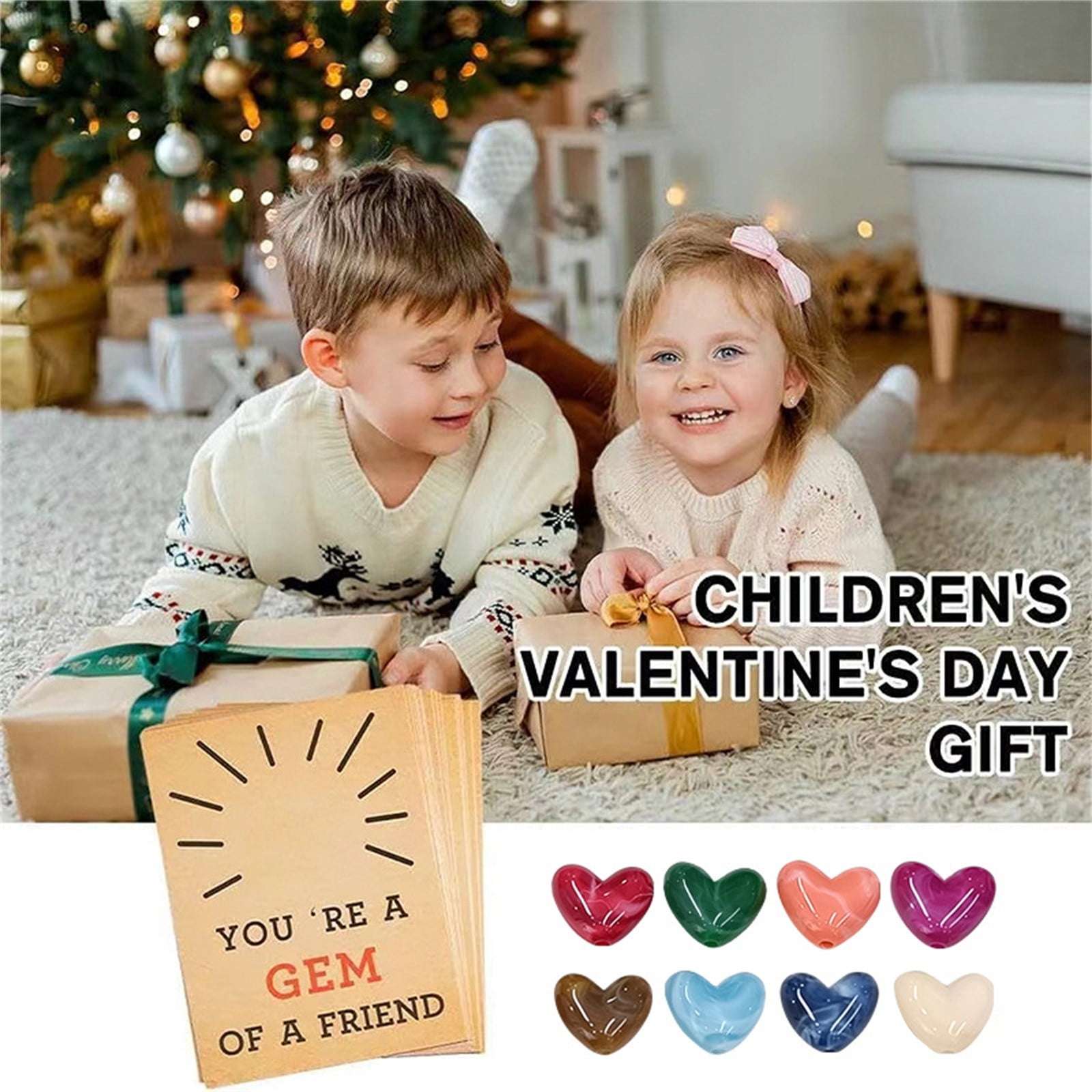 24 Pack Colorful Valentines Cards Gifts For Kids Heart Shaped ...