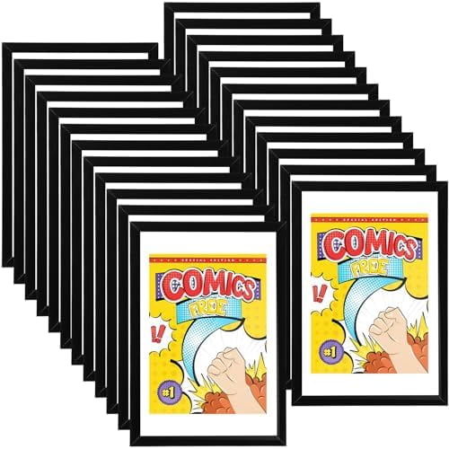 24 Pack Comic Book Frame Wall Display Mounted Tabletop Display Storage ...
