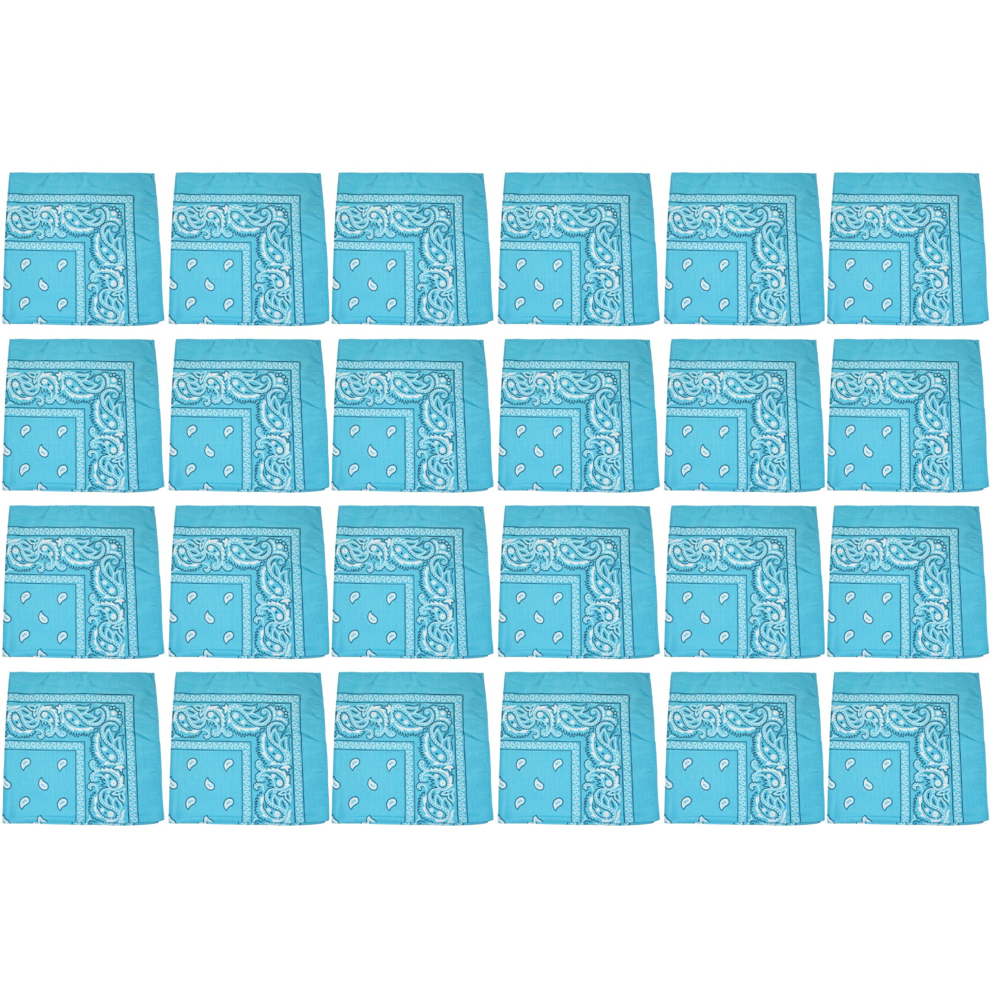24 Pack Cotton Bandanas Paisley Design Bulk Set for Events, Crafts ...