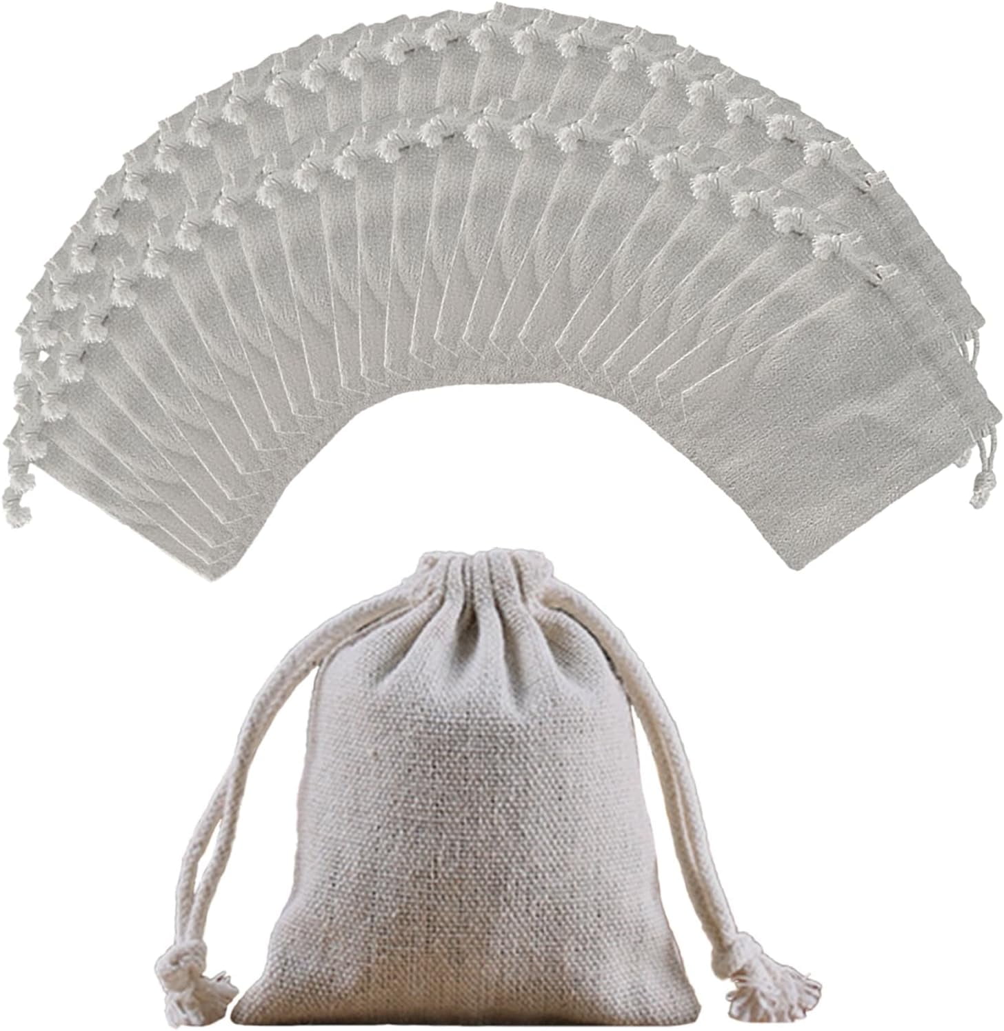 24 Pack Cotton Drawstring Bags, Reusable Grocery Bags For Tea, Home ...