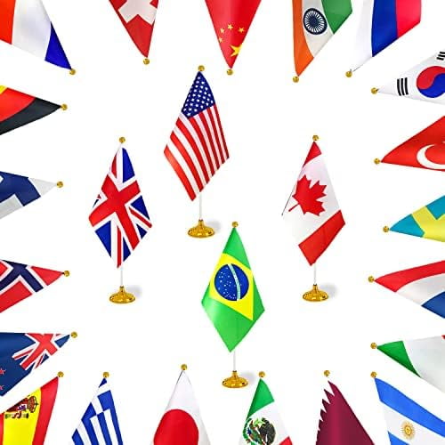 24 Pack Countries Flag World National Table Flag Small Mini Country ...