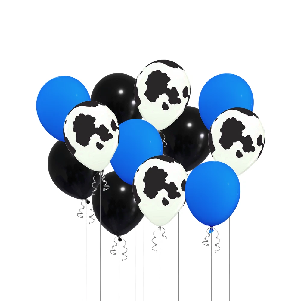 24 Pack Cow Party Balloons 12" Farm Party Barnyard Country Blue Theme ...