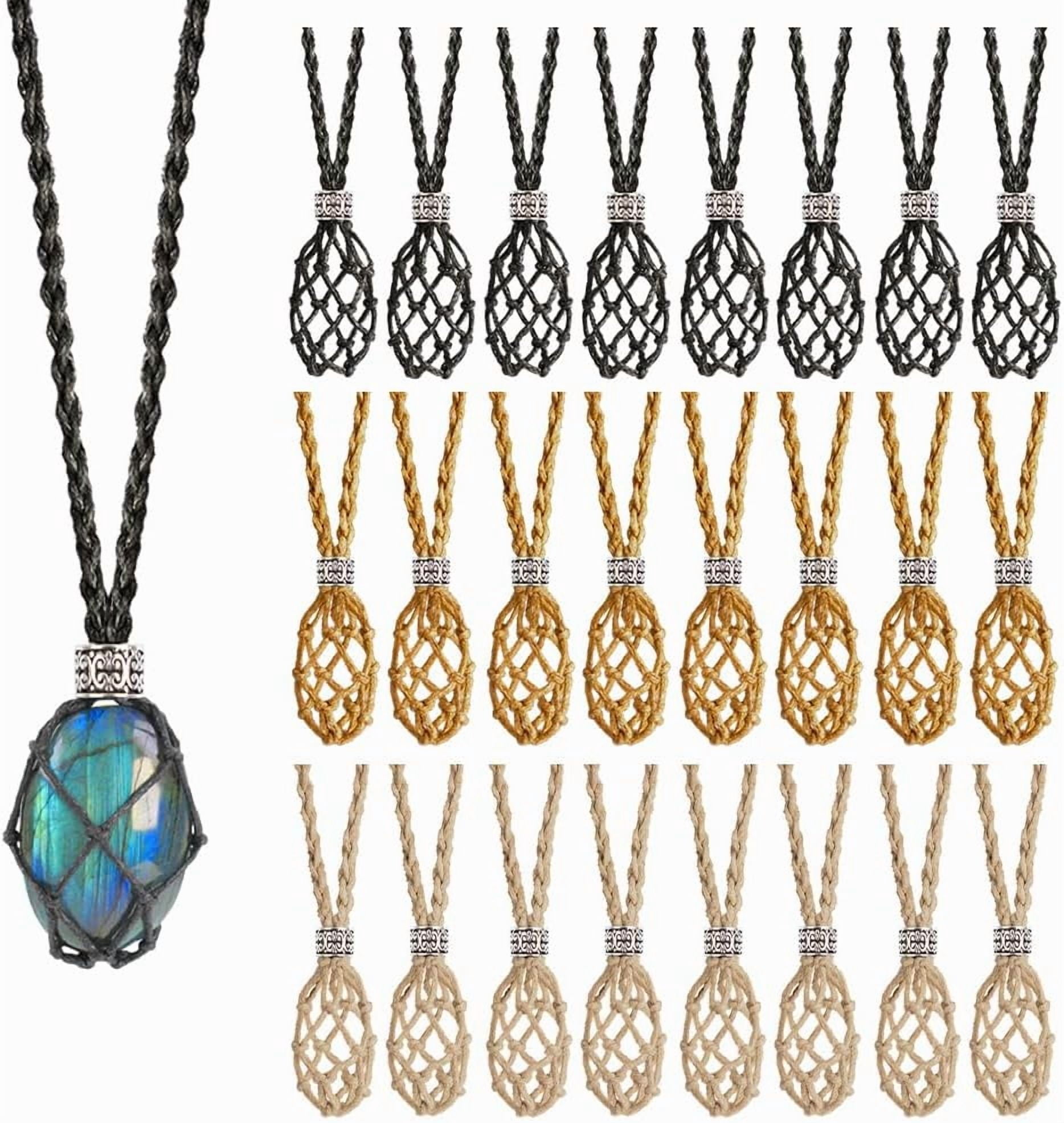 24 Pack Crystal Cage Necklace Holder, Empty Stone Holder for Pendant ...