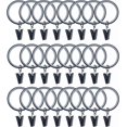 24 Pack Curtain Rings with Smooth, Quiet Nylon Inserts with Clips ...