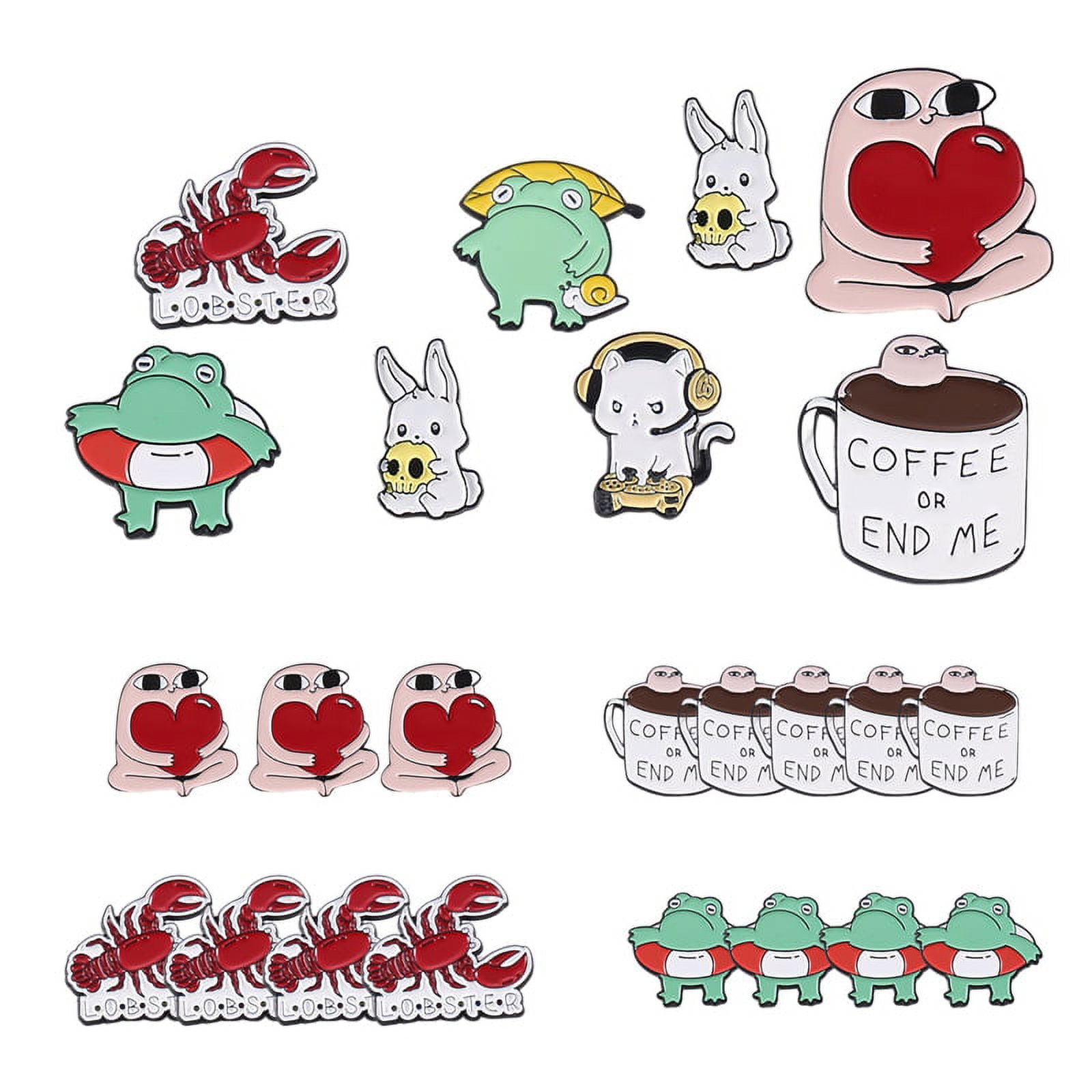 24 Pack Cute Enamel Backpack Pins, Fun Enamel Pins Bulk Set Cool Button ...
