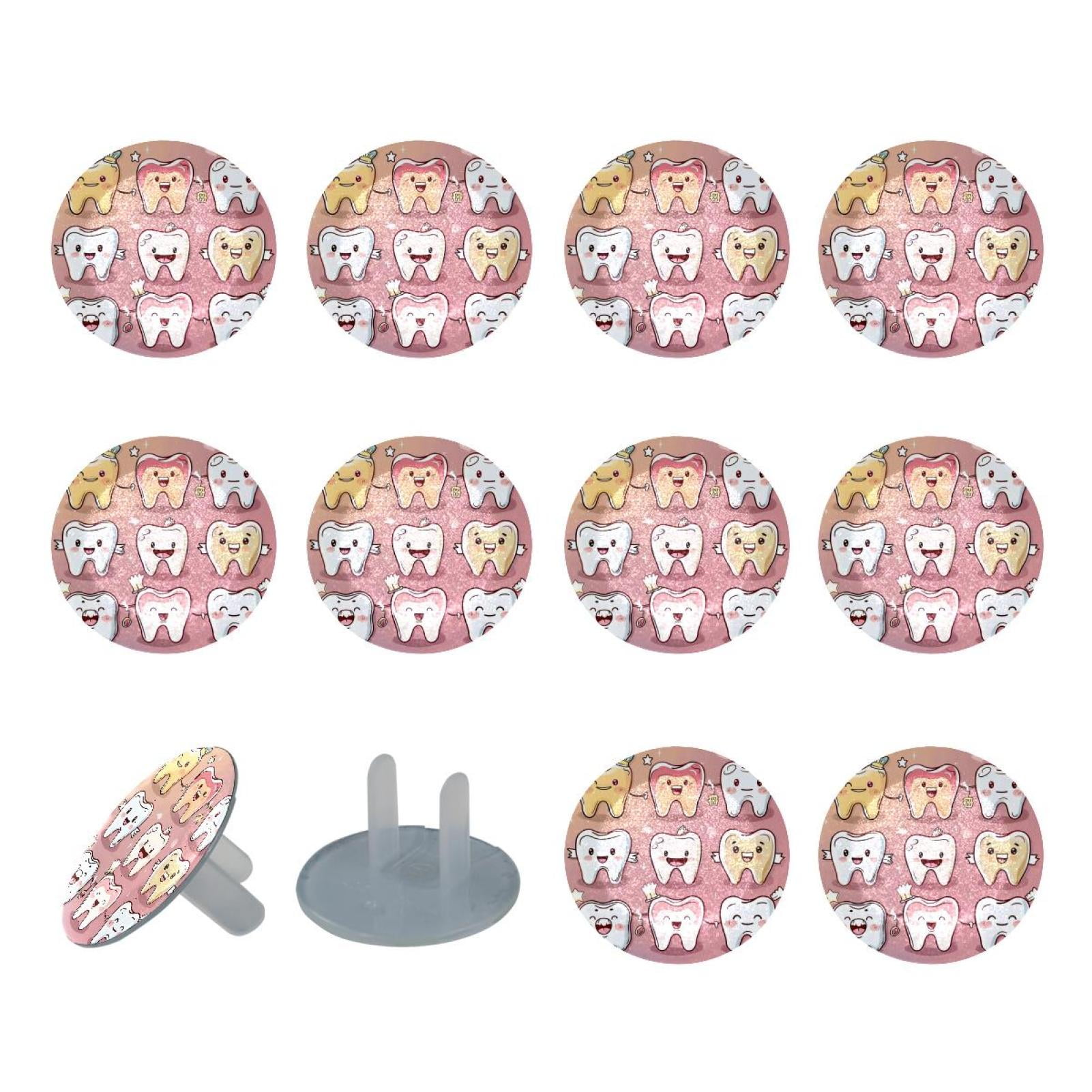 24 Pack Cute Teeth Outlet Covers Baby Proofing | Secure Electric Plug ...