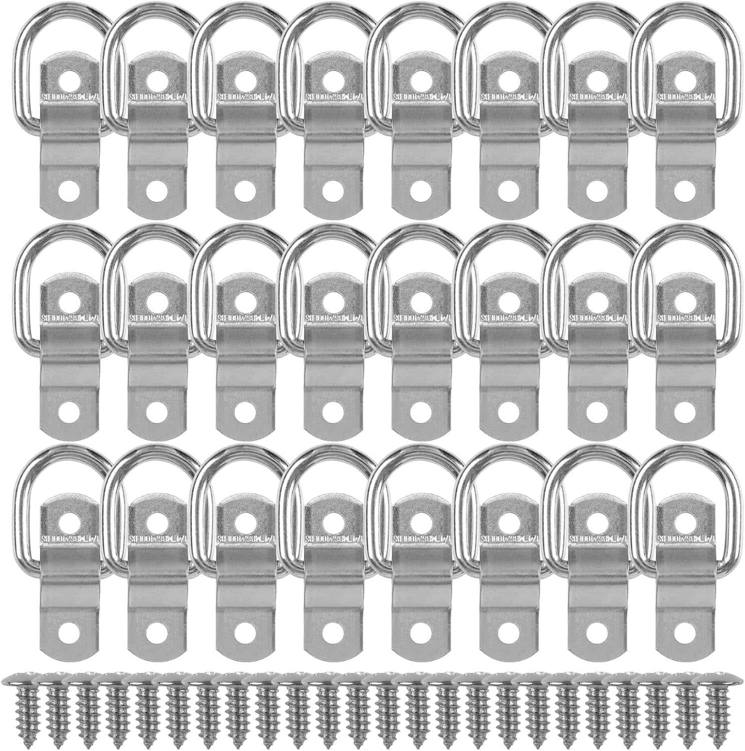 24 Pack D Ring Tie Down Anchors 1/4" Heavy Duty Stainless Steel Trailer ...