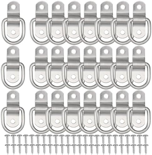 24 Pack D Rings Tie Down Anchors Hooks Heavy Duty /4" Trailer Anchor Lashing Rings 2400 lbs for ...