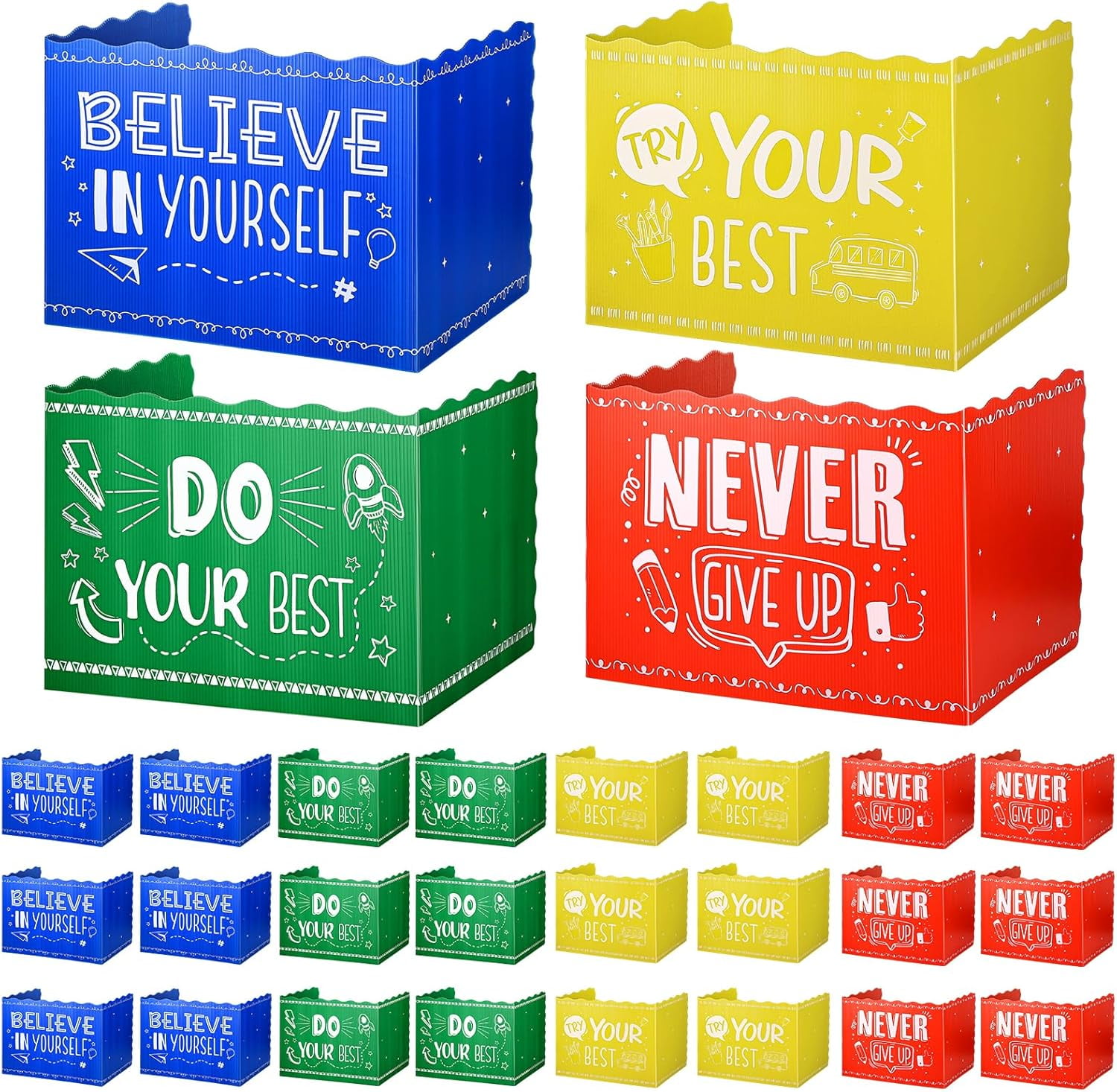 24-Pack Desk Dividers for Students, Waterproof Plastic Study Carrel ...