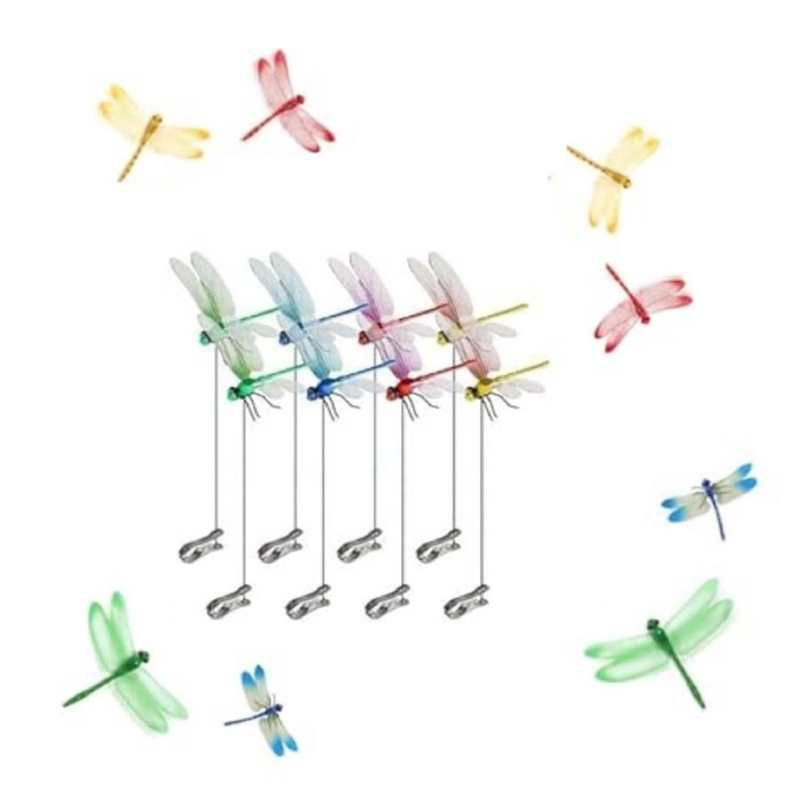 24 Pack Dragonfly Clip,Dragonfly Garden Decor,Dragonfly Hat Clip,3D ...
