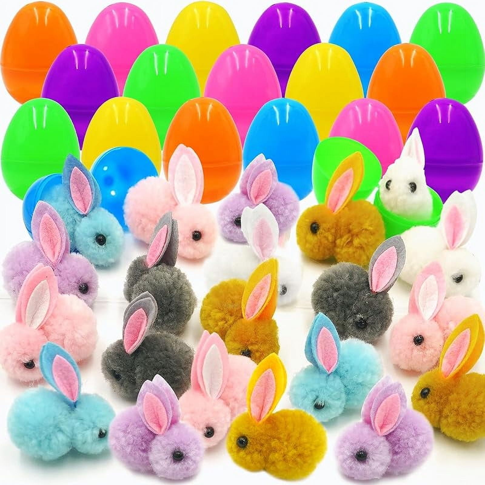 24 Pack Easter Eggs Fillers with Plush Bunny, Easter Basket Stuffers ...