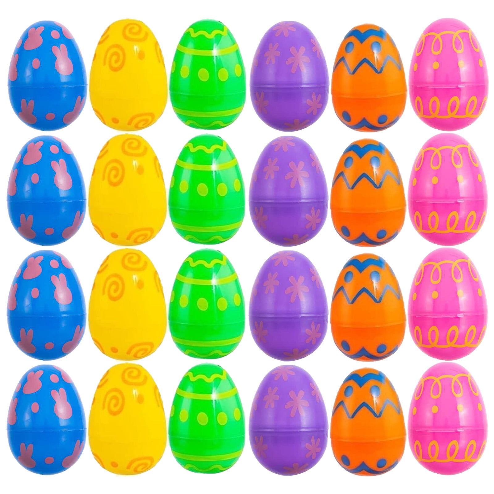 24 Pack Easter Plastic Open Eggs With Hinge Design, Diy Fillable Shells ...