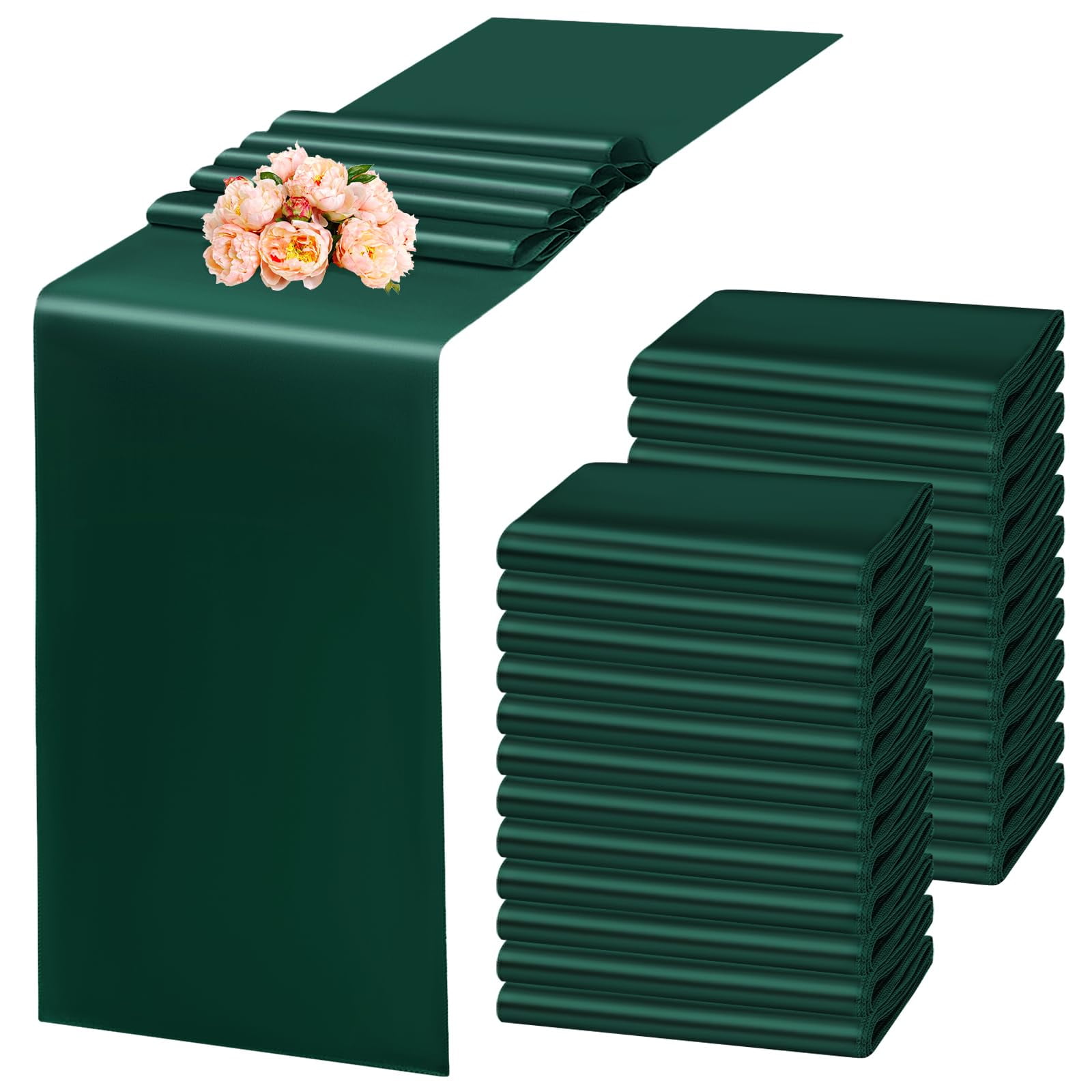 24 Pack Emerald Green Table Runners 12x72 Inch Emerald Green Table ...