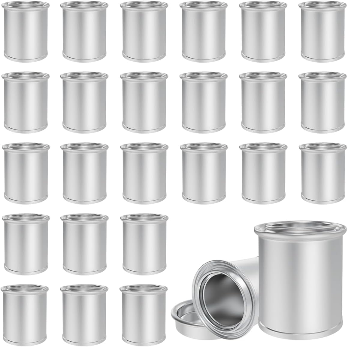 24 Pack Empty Metal Paint Cans with Lids, 1/4 Pint Size, 1/2 Cup ...