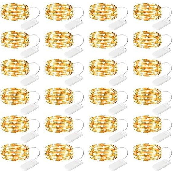 24 Pack Fairy Lights Battery Operated - 7Ft 20 Led Mini String Lights ...