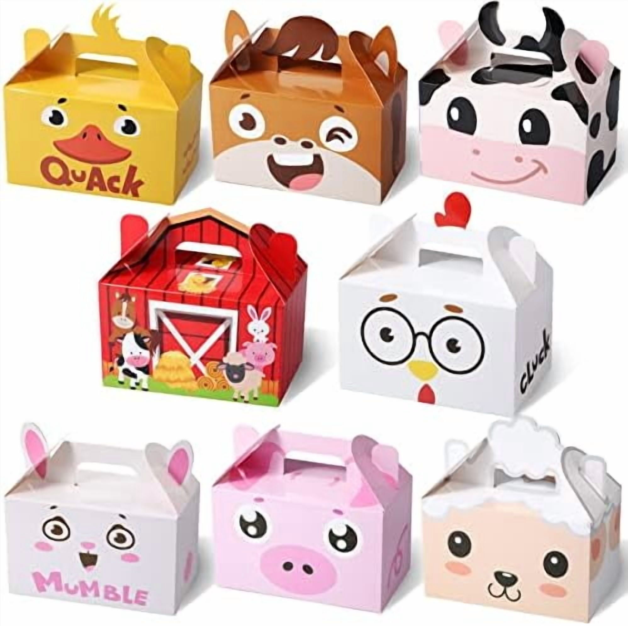 24 Pack Farm Animals Party Favor Boxes Large Barnyard Candy Treat Bags ...