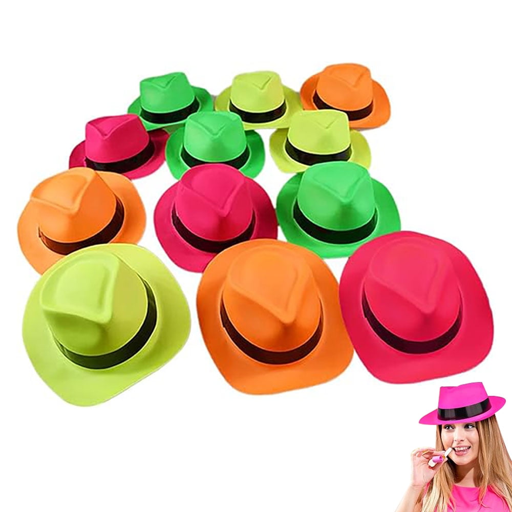 24-Pack Fedora Party Hats with Dark Glow - Mafia Gangster Theme for ...