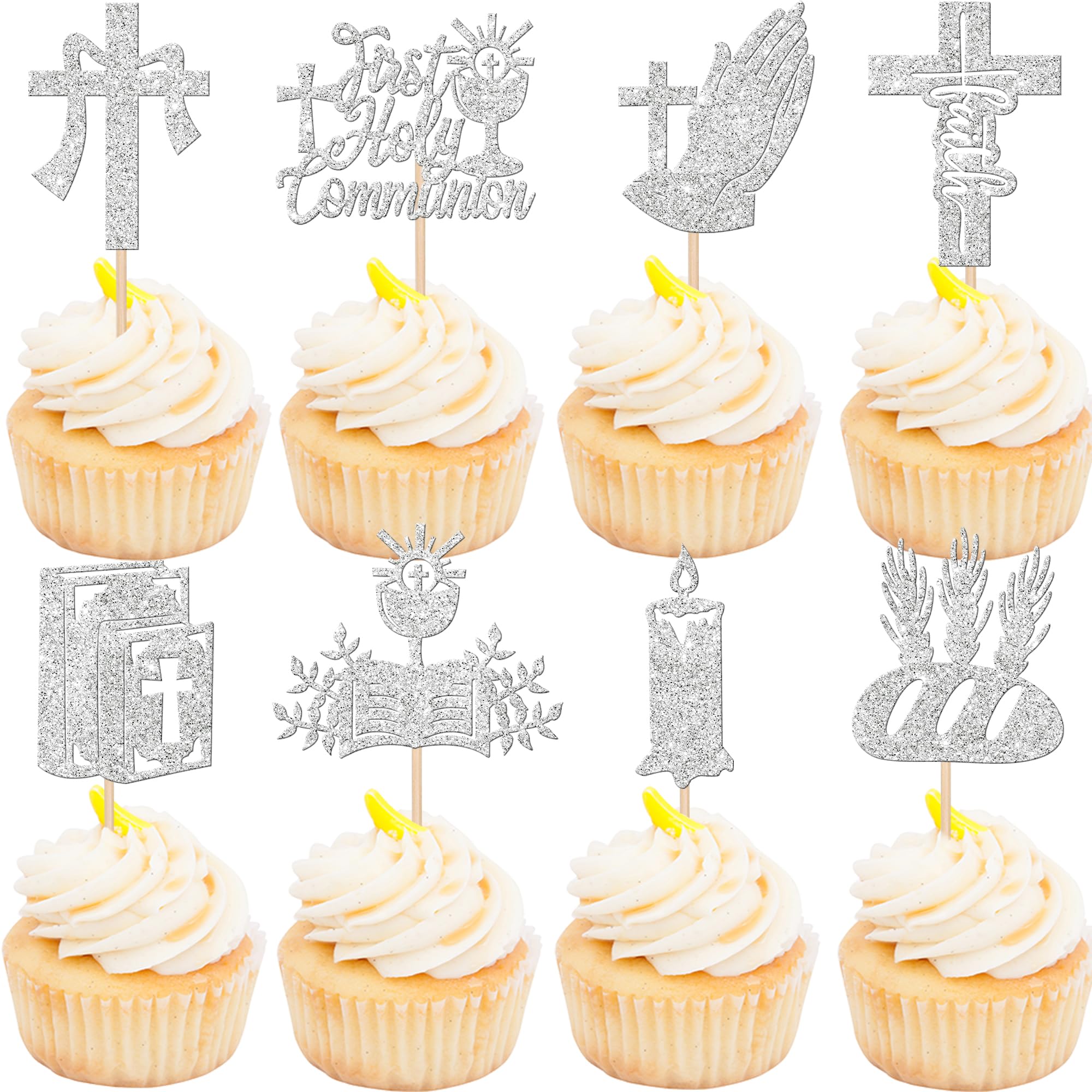 24 Pack First Holy Communion Cupcake Toppers Religion Theme Cupcake ...