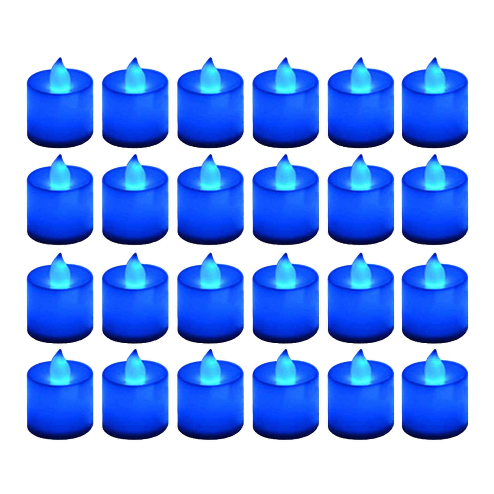24 Pack Flameless Led Tea Lights Candles, Flickering Blue Battery ...