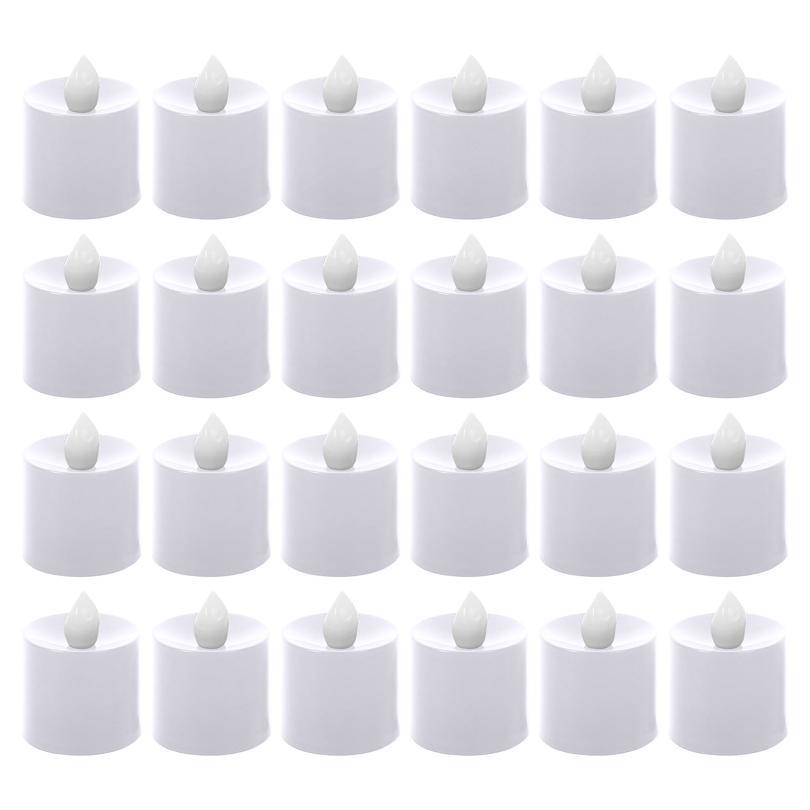 24-Pack Flameless Orange LED Tea Lights with Flickering Flame Effect ...