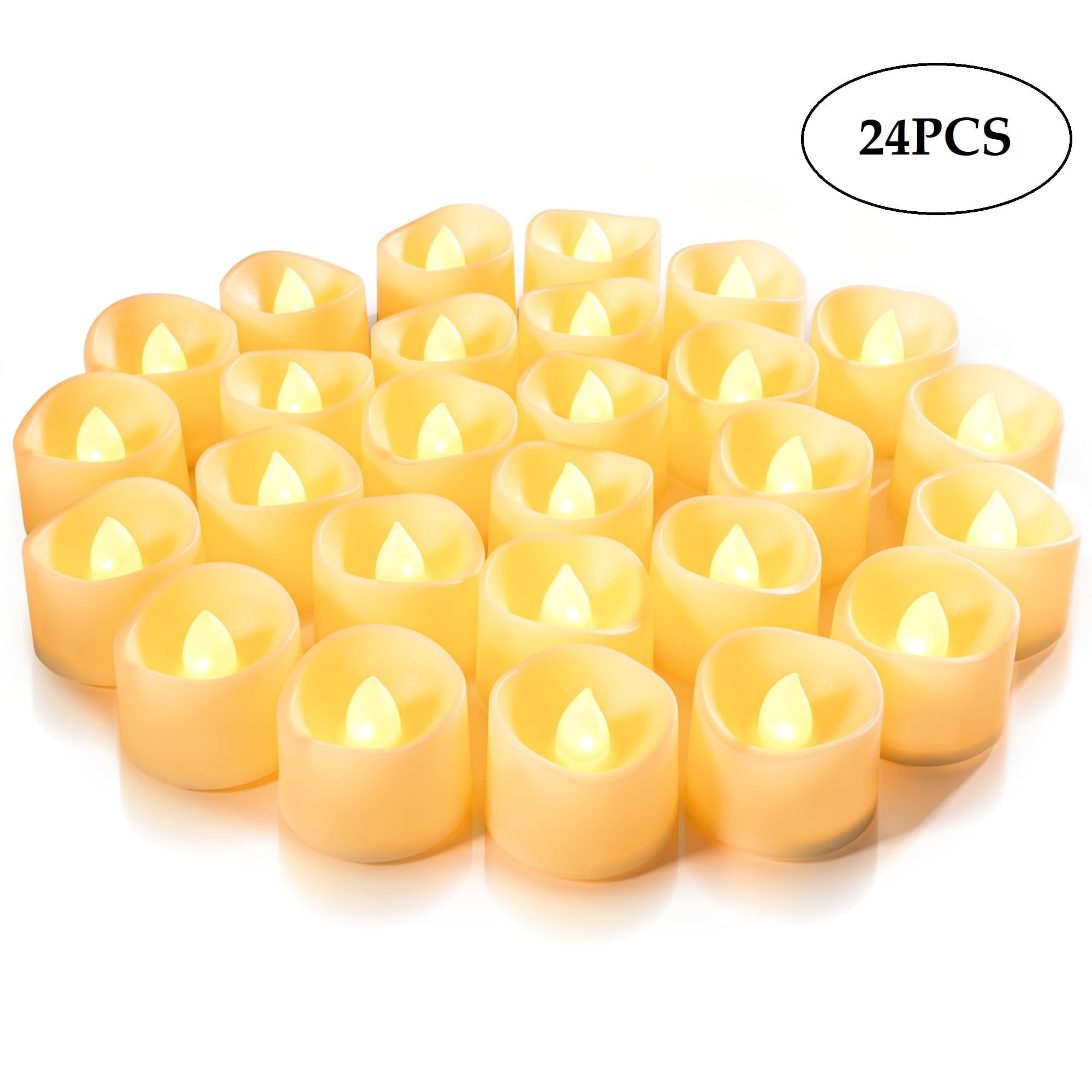 Rechale 24-Pack Flameless Votive Candles, Flameless Flickering Electric ...
