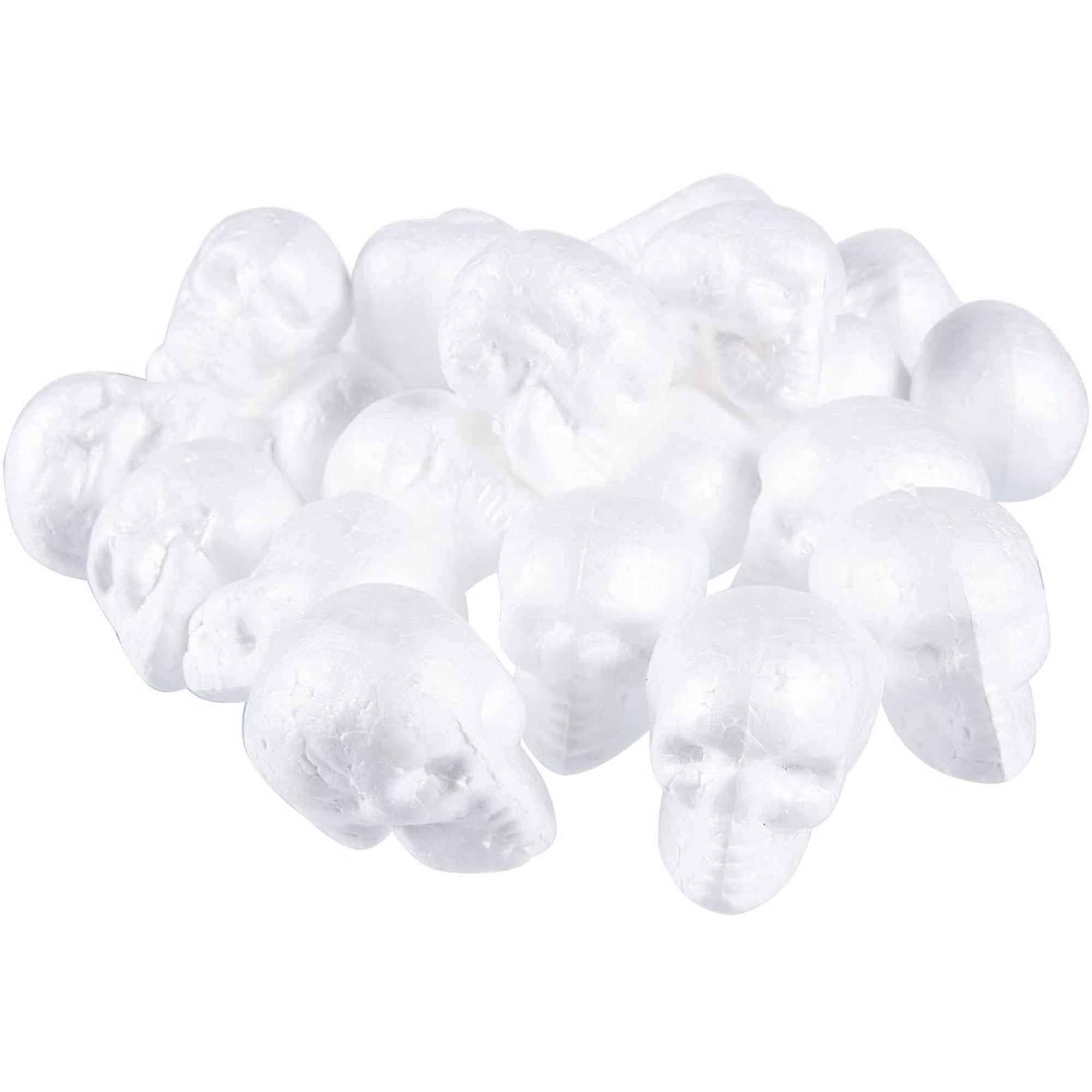 24-Pack Foam Skull Head for DIY Crafts, Paintable Polystyrene Foam ...