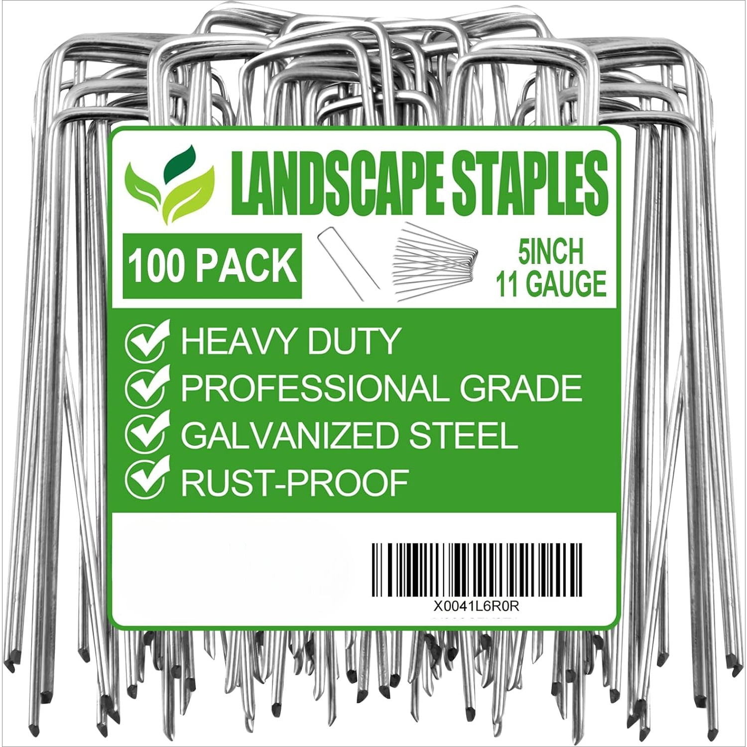 24 Pack Garden Stakes, U-Shaped Tent Stakes, Galvanized Landscape ...