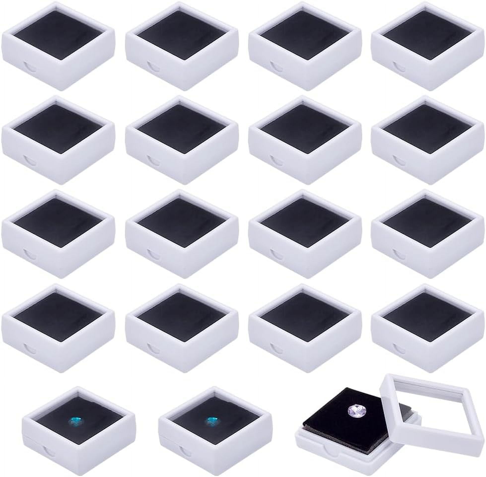 24 Pack Gemstone Display Box White Diamond Display Case Jewelry Box ...